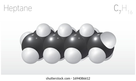 Heptane C7h16 Structural Chemical Formula Molecule Stock Vector ...