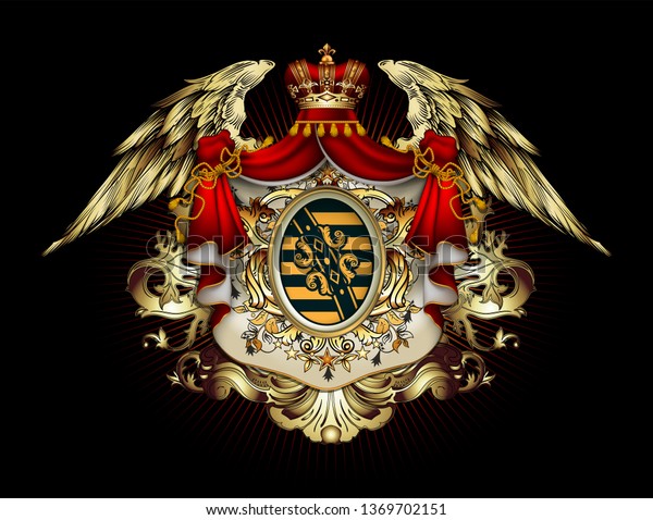 Heraldic Background Red Ermine Royal Mantle : image vectorielle de ...