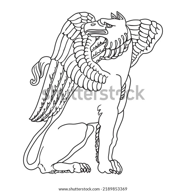Heraldic Griffin Wings Illustration Stock Vector (Royalty Free ...