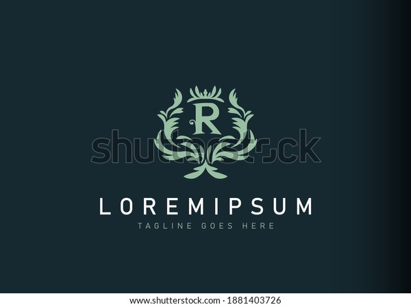 Heraldic Initial Letter R Logo Design Stock Vector (Royalty Free ...