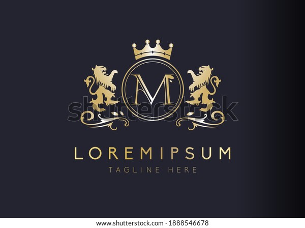 Heraldic Lion Initial Letter M Logo: เวกเตอร์สต็อก (ปลอดค่าลิขสิทธิ์ ...