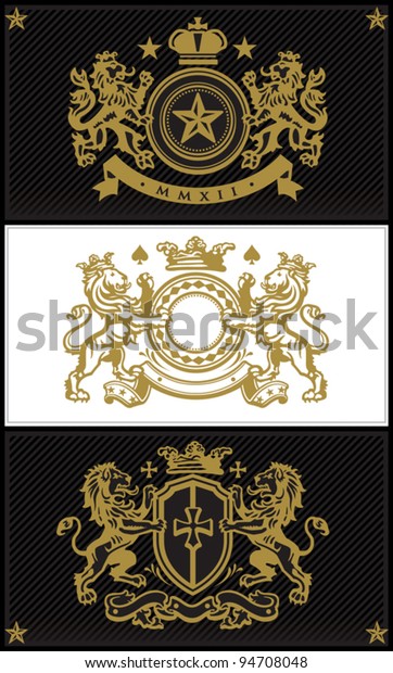 Heraldic Luxury Crest Set 1 Stock Vector (Royalty Free) 94708048