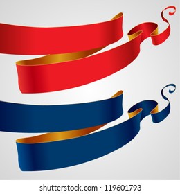 Heraldic Ribbons Set Red Blue Stock Vector (Royalty Free) 119601793 ...