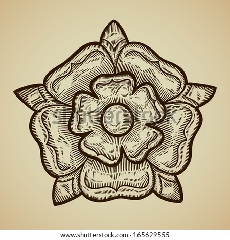 Heraldic Rose Vintage Decorative Element Isolated Stock Vector (Royalty ...