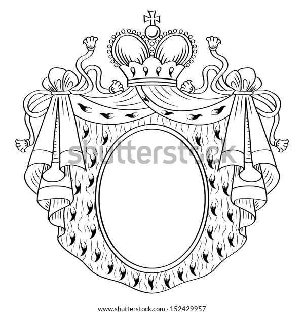 Heraldic Shield Royal Mantle Crown Vector Stock Vector (Royalty Free ...