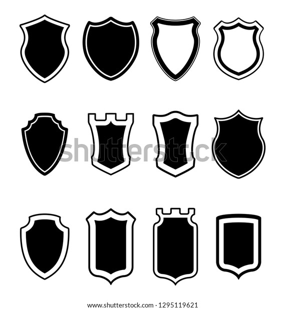 Heraldic Shield Shapes Collection Crests Silhouettes Stock Vector ...