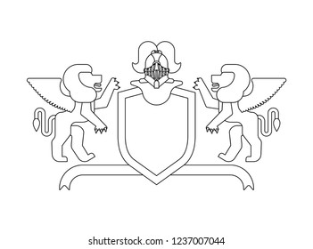Heraldic Shield Minotaur Winged Lion Knight: เวกเตอร์สต็อก (ปลอดค่า ...