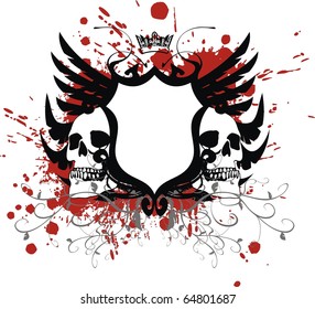 Heraldic Skull Coat Arms Vector Format: vector de stock (libre de ...