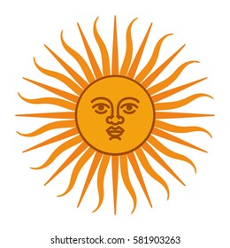 Heraldic Sun Old Style Symbol Vector Stock Vector (Royalty Free ...