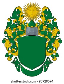 Heraldic Template Sun Crest Heraldic Template Stock Vector (Royalty ...