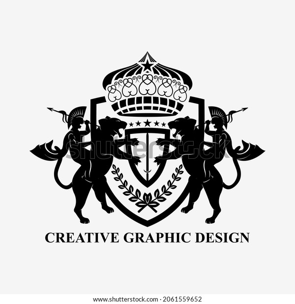 Heraldry Featuring Two Knights Two Tigers Stock Vector (Royalty Free ...