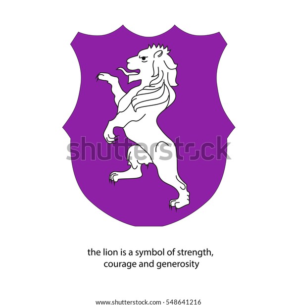 Heraldry Lion On Shield Stock Vector (Royalty Free) 548641216 ...
