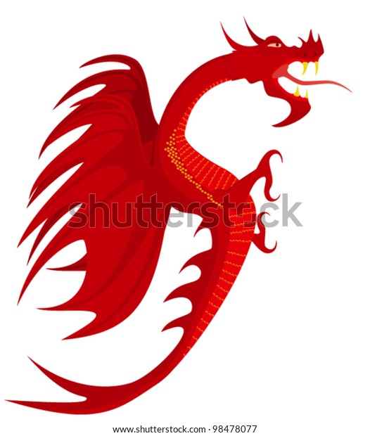 Heraldry Red Dragon File Eps8 Illustration Stock Vector (Royalty Free ...