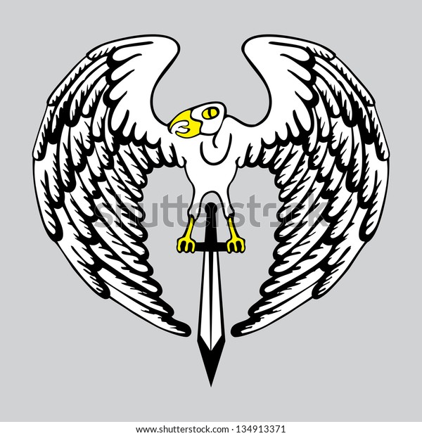 Heraldry Stylized Bird Prey Sword Claws Stock Vector (Royalty Free ...