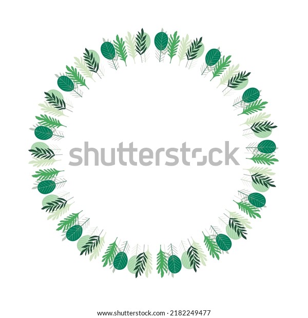 Herbal Frame Border Decorative Green Wreath Stock Vector (Royalty Free ...