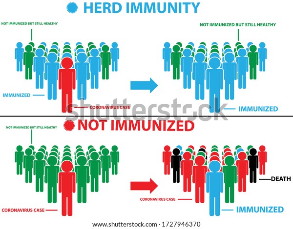 Herd Immunity Infographic Vector Illustration Stock Vector (Royalty ...