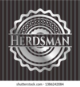Herdsman Silvery Shiny Badge Vector Illustration Stock Vector (Royalty ...
