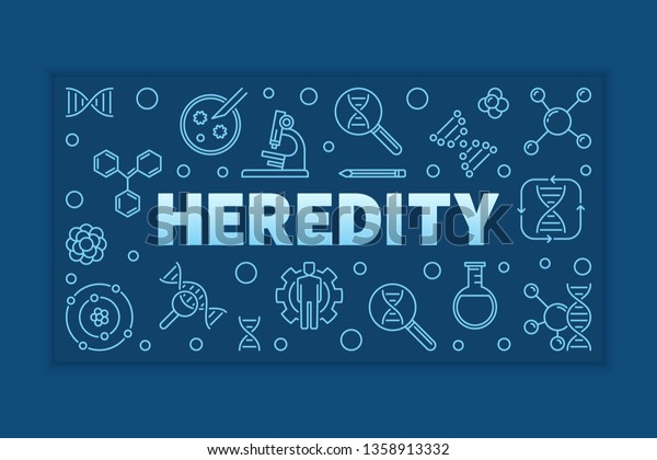 Heredity Vector Outline Blue Concept Horizontal Stock Vector (Royalty ...