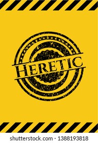 Heretic Black Grunge Emblem Inside Yellow Stock Vector (Royalty Free ...