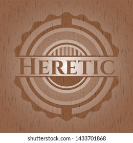 Heretic Realistic Wooden Emblem Vector Illustration Stock Vector ...