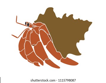 Hermit Crab Isolated Crab On White Stock Vector (Royalty Free ...