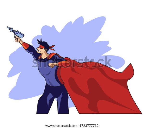 Hero Superman Man Weapon His Hand Stock Vector (Royalty Free ...