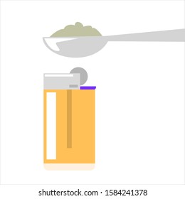 Heroin Spoon Vector Isolated Concept Drug Stock Vector (Royalty Free ...