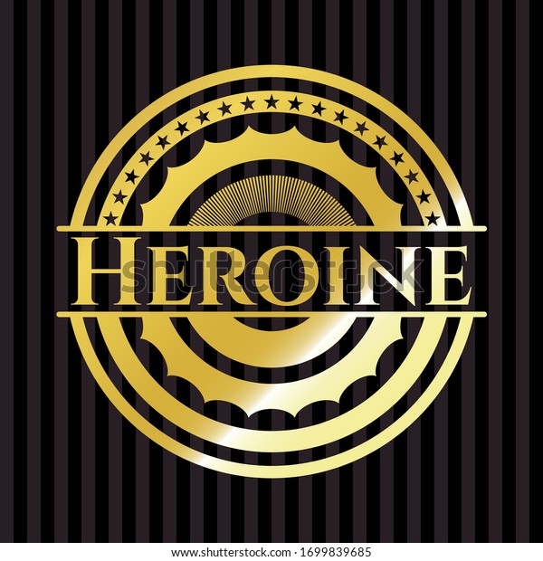 Heroine Gold Shiny Emblem Vector Illustration Stock Vector (Royalty ...