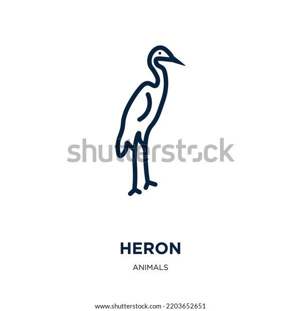 Heron Icon Animals Collection Thin Linear Stock Vector (Royalty Free ...