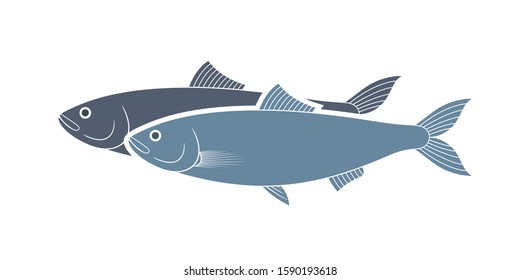 Herring Logo Isolated Herring On White: vector de stock (libre de ...