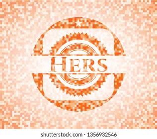 Hers Abstract Emblem Orange Mosaic Background Stock Vector (Royalty ...