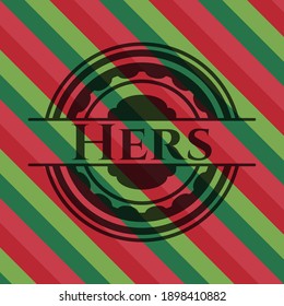 Hers Christmas Emblem Vector Illustration Detailed Stock Vector ...