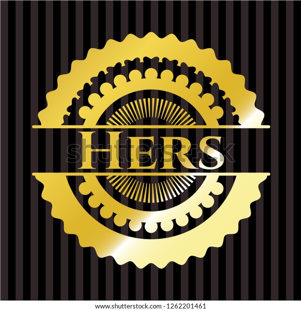 Hers Gold Shiny Emblem Stock Vector (Royalty Free) 1262201461 ...