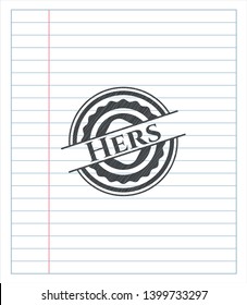 Hers Pencil Draw Vector Illustration Detailed: vector de stock (libre ...