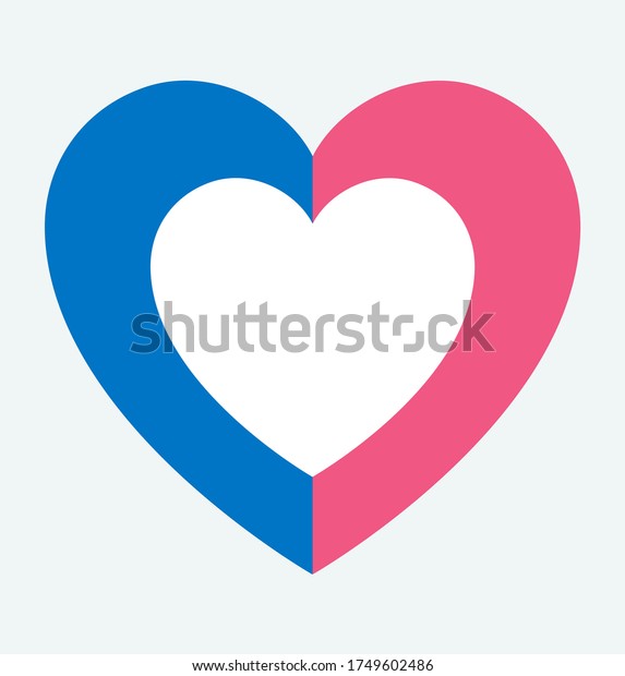 Heterosexual Straight Pride Flag Heart Shape Stock Vector Royalty Free
