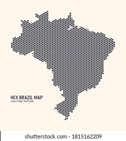 Hex Brazil Map Vector Isolated On Stock Vector (Royalty Free) 1815162209