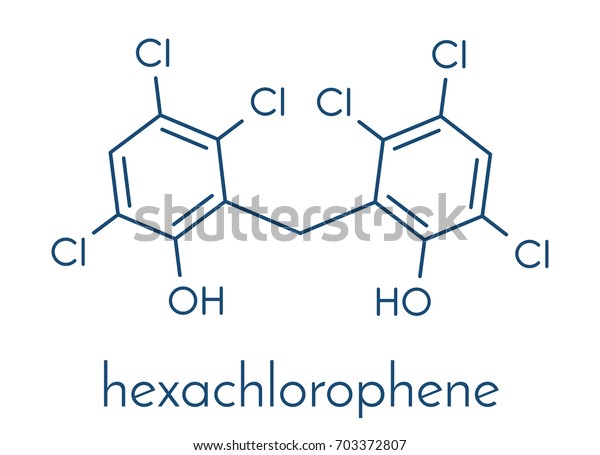Hexachlorophene Disinfectant Molecule Skeletal Formula Stock Vector ...