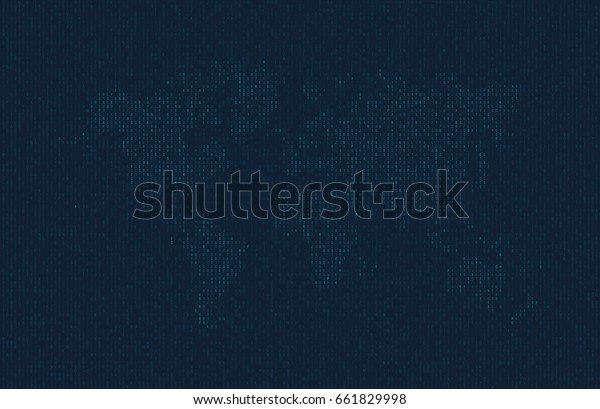 Hexadecimal Computer Code Form Silhouette World Stock Vector (Royalty ...