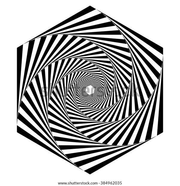 Hexagon Background Optical Illusion Effect Vector 스톡 벡터(로열티 프리) 384962035