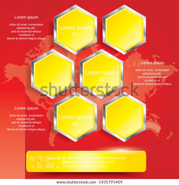 Hexagon Banners Number Text Box Cycle Stock Vector (Royalty Free ...