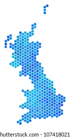 Blue Hexagon United Kingdom Map Vector Stock Vector (Royalty Free ...