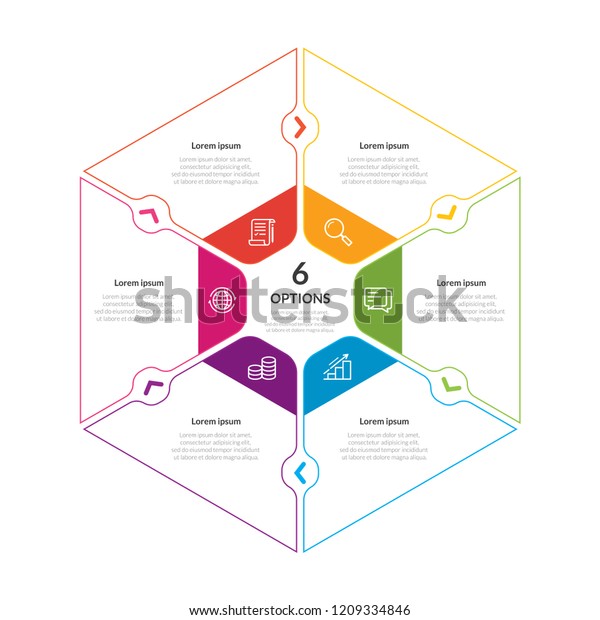 Hexagon Chart Infographic Template 6 Options Stock Vector (Royalty Free ...