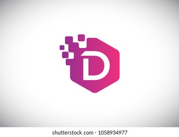 Hexagon D Initial Logo Designs Pixel Stock Vector (Royalty Free ...