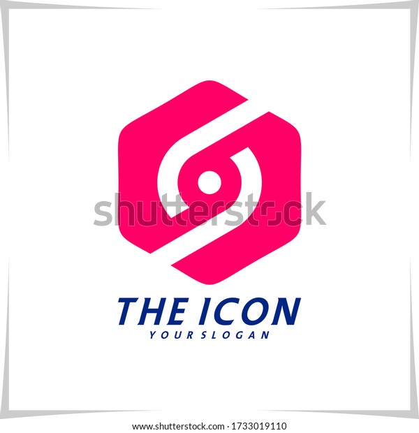 Hexagon Eye Logo Design Template Vector Stock Vector (Royalty Free ...