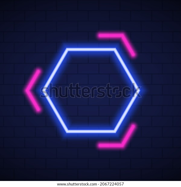Hexagon Frame Neon Led Border On Stock Vector (Royalty Free) 2067224057 ...
