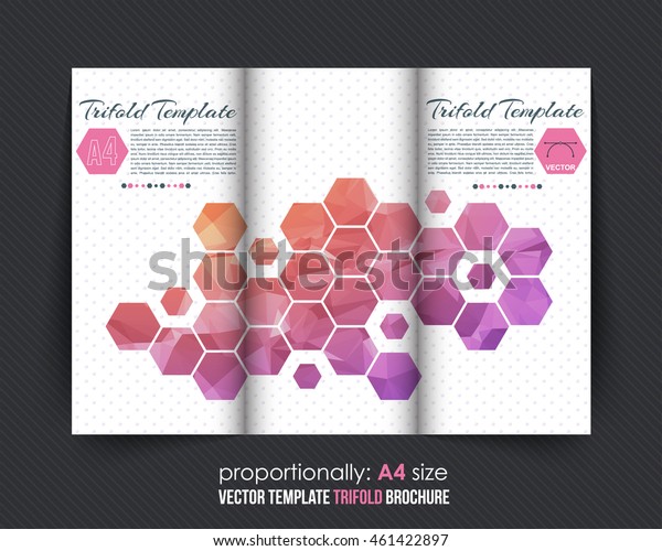 Hexagon Frames Trifold Brochure Design Corporate Stock Vector (Royalty ...
