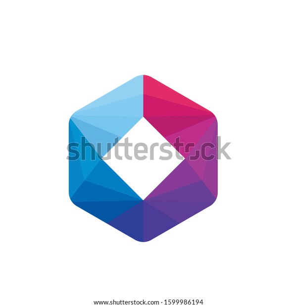 Hexagon Full Color Abstract Logo Design Stock Vector (Royalty Free ...