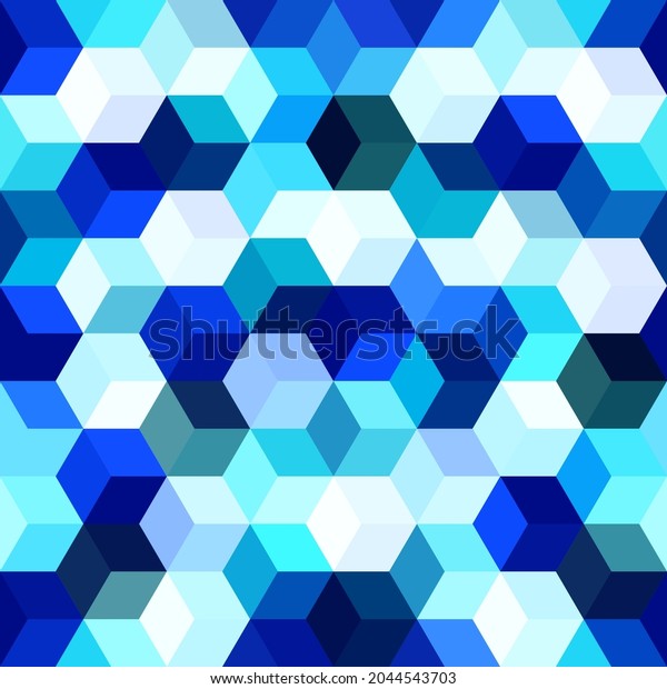 Hexagon Grid Cyan Seamless Vector Background Stock Vector (Royalty Free ...