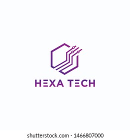 Hexagon Hexa Tech Logo Design Use Stock Vector (Royalty Free ...