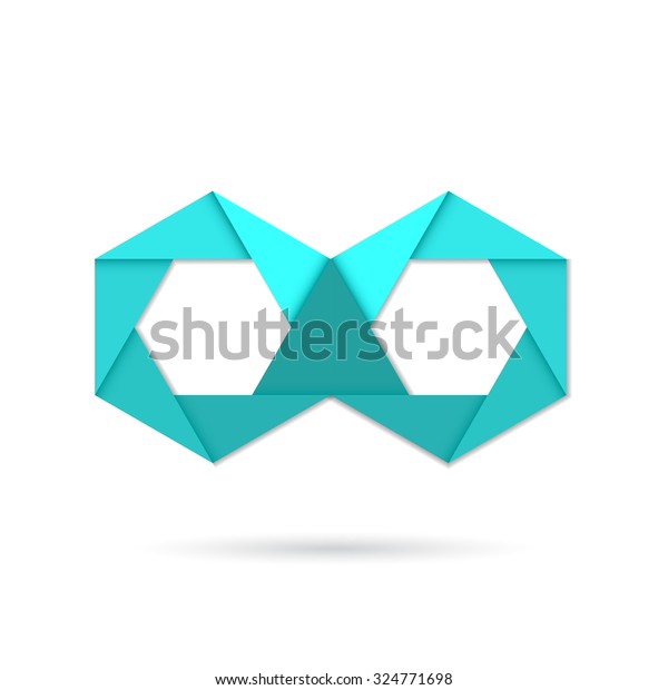 Hexagon Infinity Logo Symbol Paper Origami Stock Vector (Royalty Free ...